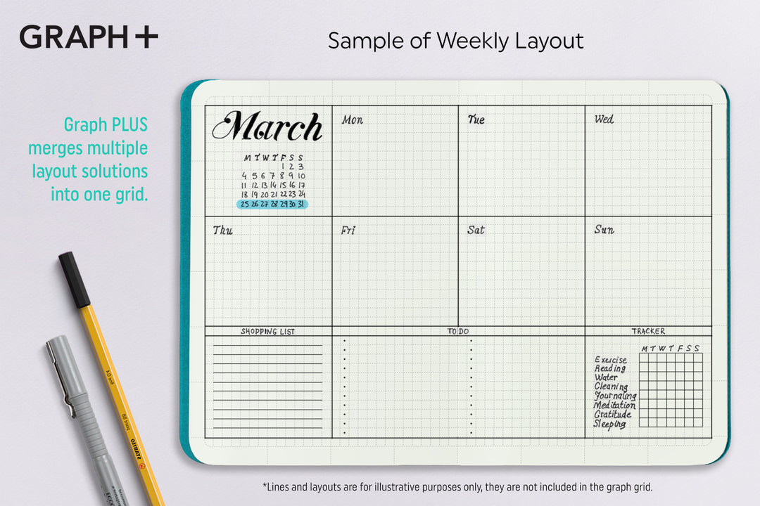TOMOE RIVER 68gsm - GRAPH PLUS Grid - A5 Size - 120 pages ...